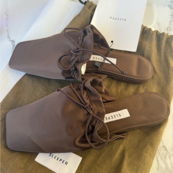 Sleeper | Shoes | Nwt Sleeper Chocolate Satin Slippers | Poshmark